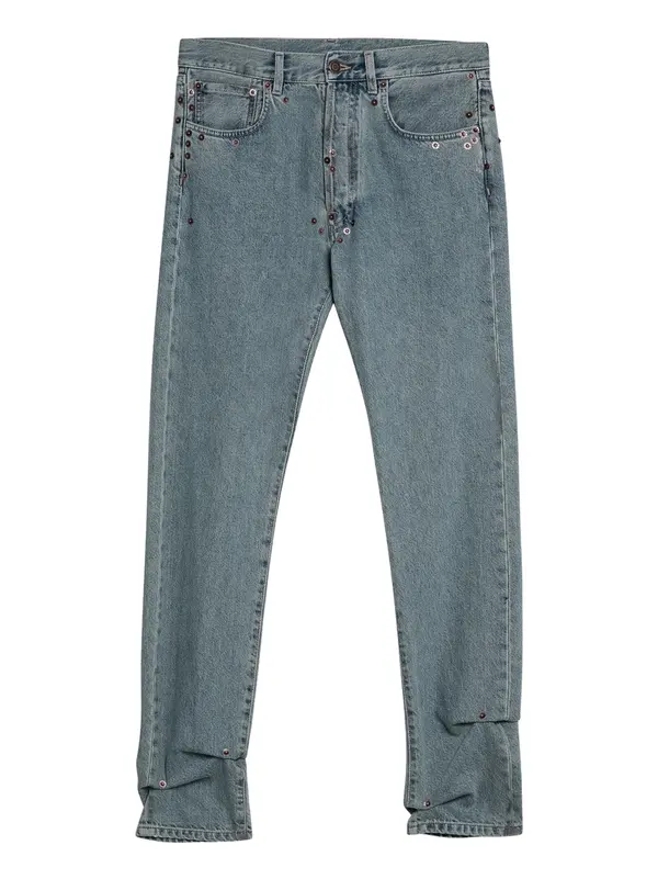 Moschino Rivet Detailed Jeans - Light Blue