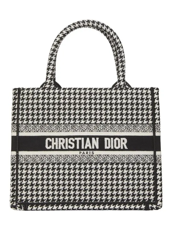 Dior Houndstooth Book Tote - Black
