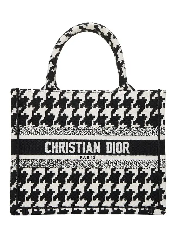 Dior Houndstooth Book Tote - Black