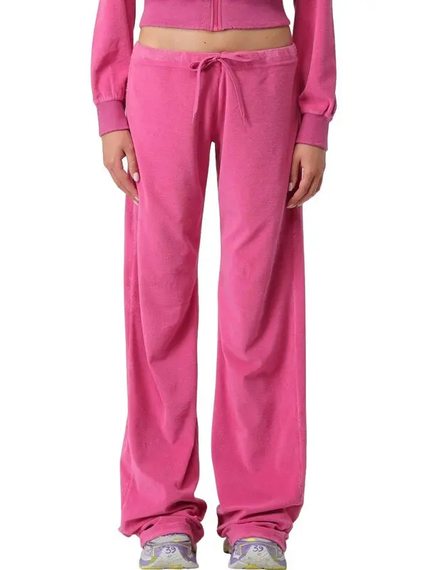 Balenciaga Velour Wide-leg Pants - Pink