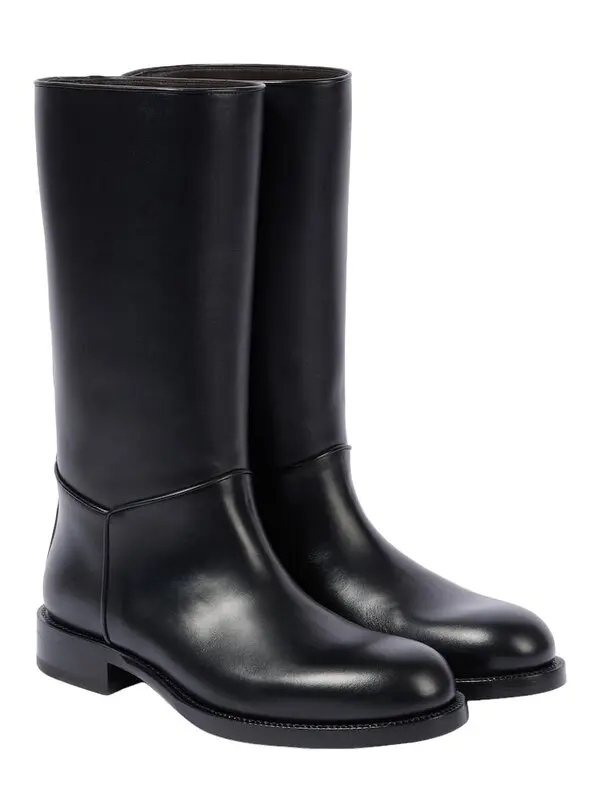 THE ROW Nobilis Leather Knee-high Boots - Black