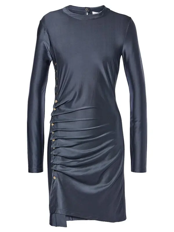Rabanne Gathered Jersey Minidress - Grey