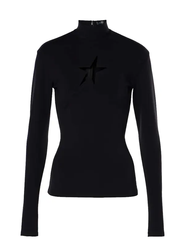 MUGLER Cutout Top - Black