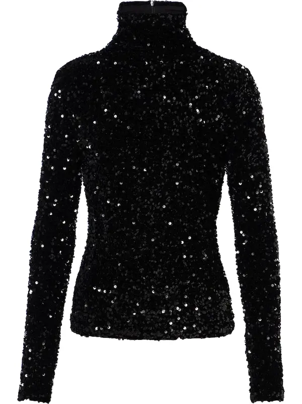 XU ZHI Sequined Top - Black