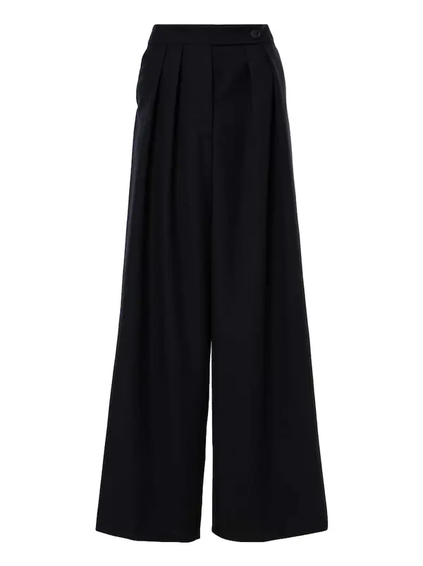 Dries Van Noten Pleated Wide-leg Pants - Black