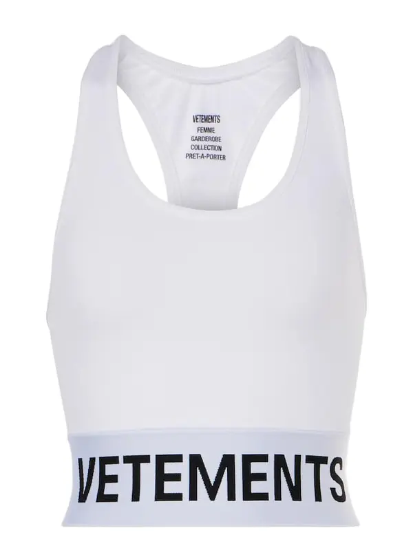 Vetements Logo Sports Bra - White