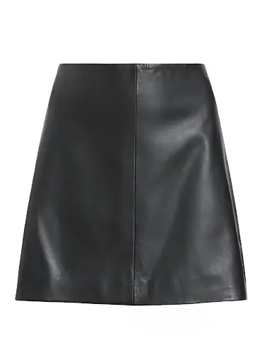 ALLSAINTS Renai Leather Mini Skirt - Black