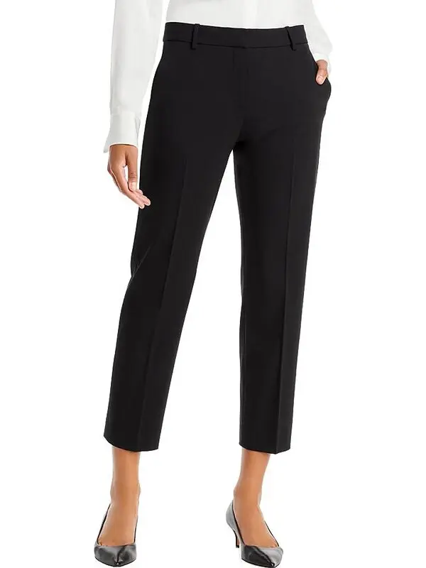 Theory Treeca Wool-blend Cropped Pants - Black