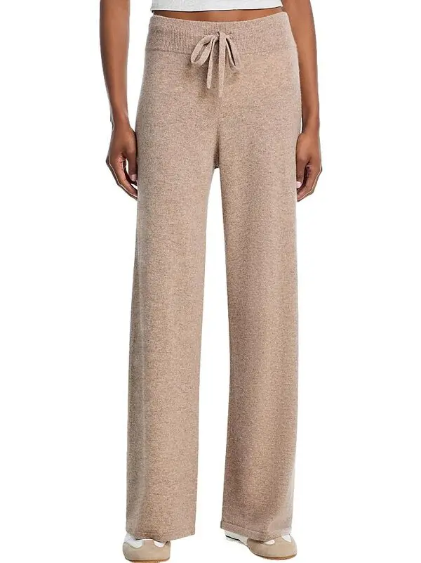 Aqua 100% Cashmere Drawstring Pants - Wheat