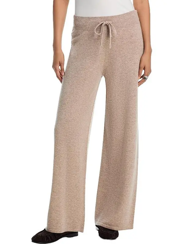 Aqua 100% Cashmere Drawstring Pants - Wheat