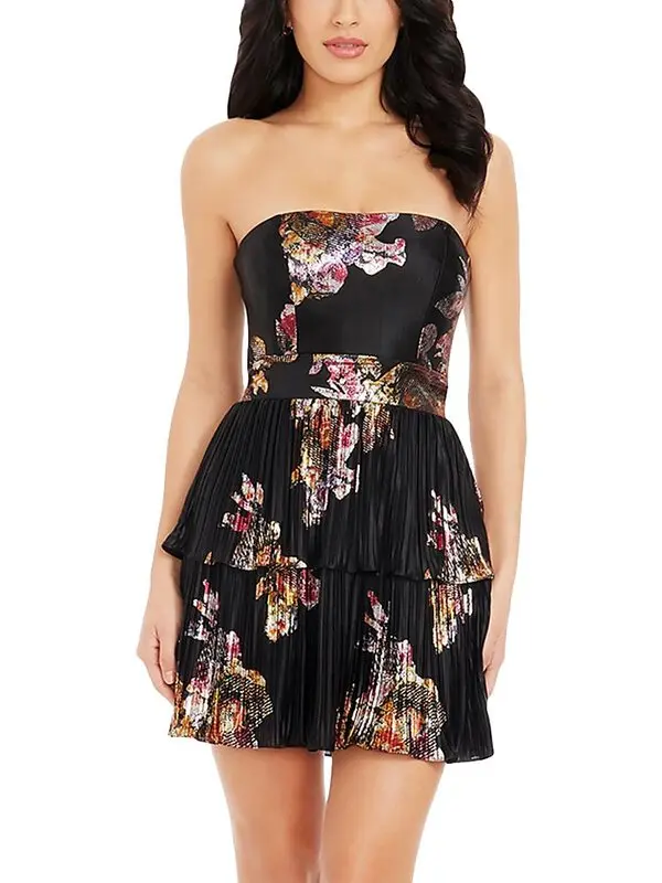 Dress The Population Libby Mini Dress - Black Multi