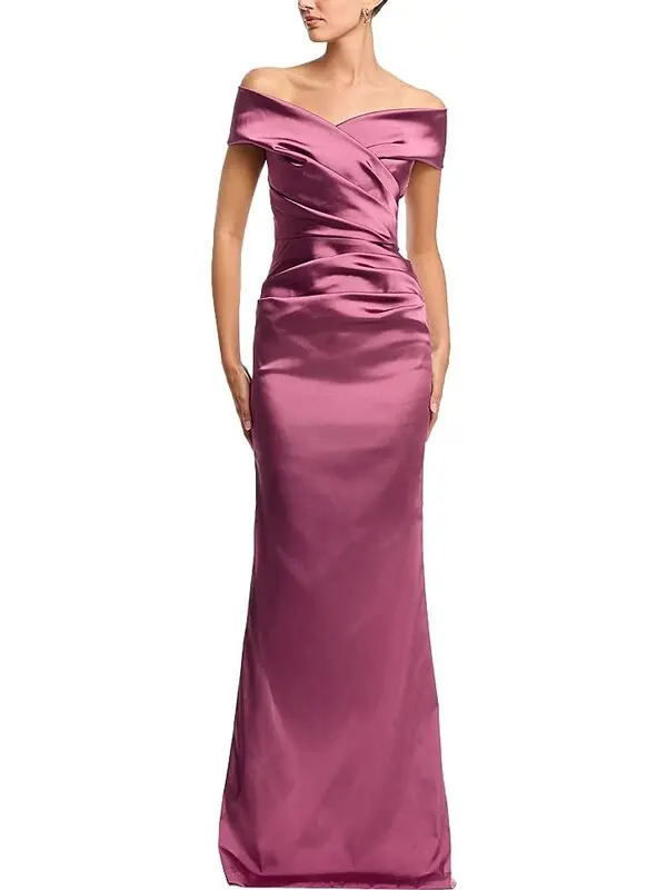 Rickie Freeman For Teri Jon Satin Stretch Gown - Amethyst