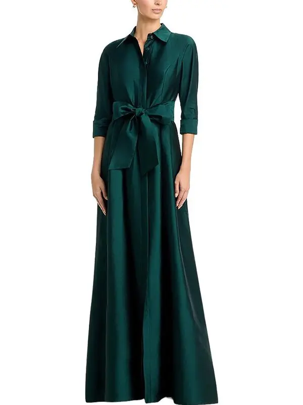 Rickie Freeman For Teri Jon Shirt Dress Gown - Forest