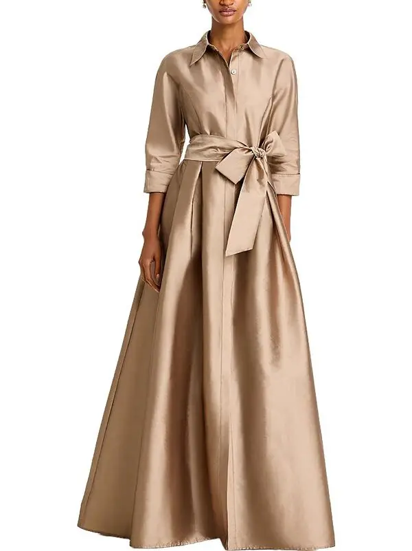 Rickie Freeman For Teri Jon Shirt Dress Gown - Gold
