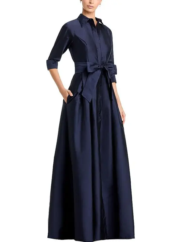 Rickie Freeman For Teri Jon Shirt Dress Gown - Navy