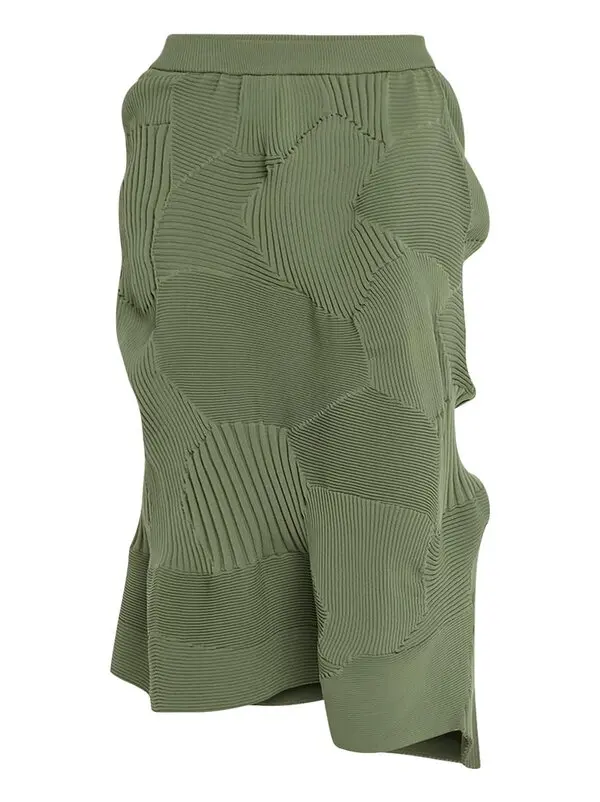 Issey Miyake Kone Kone Ribbed Knit Skirt - Black