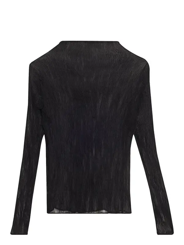 Issey Miyake Chiffon Twist Long-sleeve Top - Black
