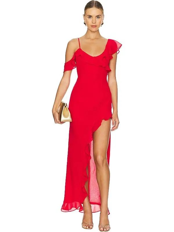 RUNAWAY THE LABEL Dalia Maxi Dress - Red