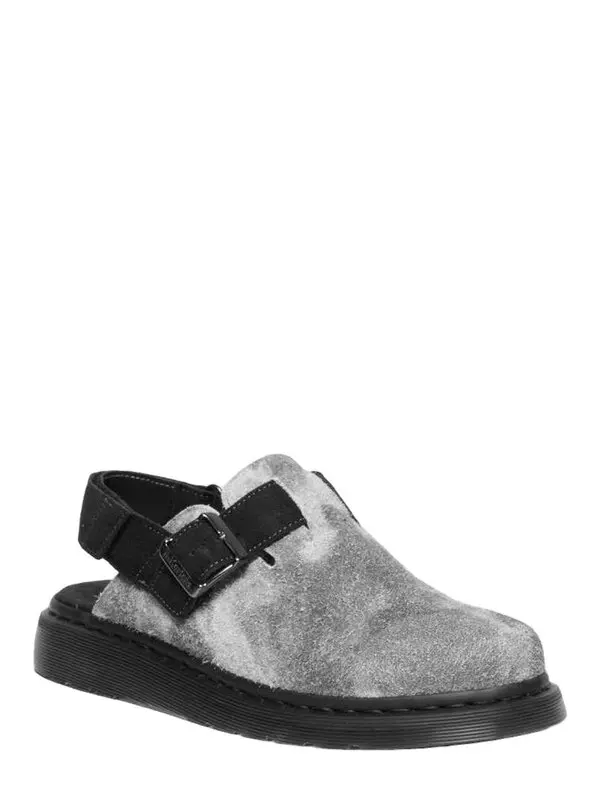 Dr. Martens Jorge Ii Hairy Suede Slingback Mules - Black,gray