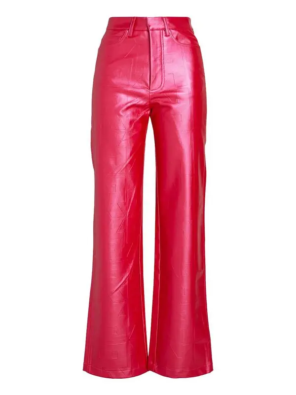 Remain Birger Christensen Embossed Straight-leg Pants - Fuchsia