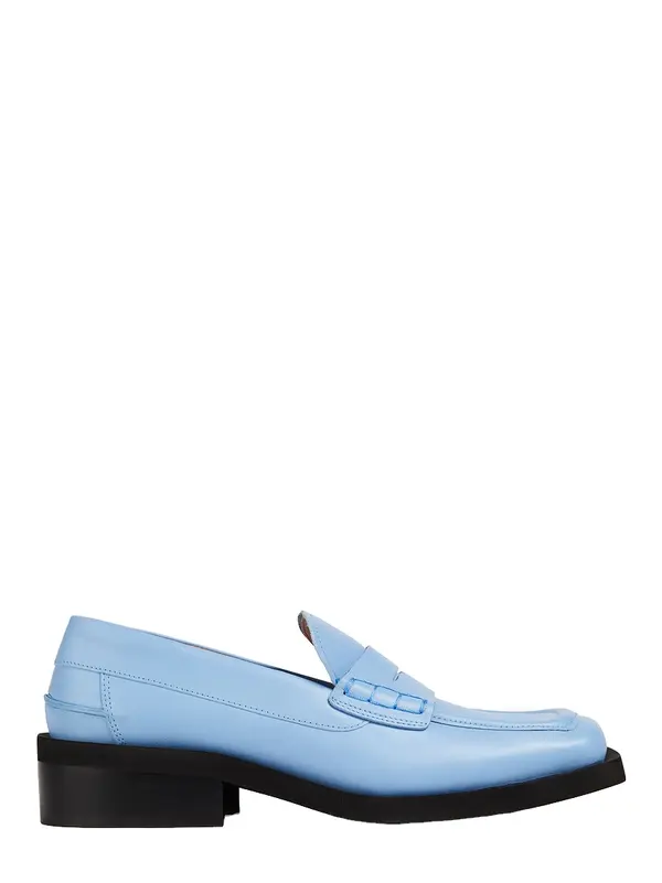 GANNI Leather Loafers - Light Blue