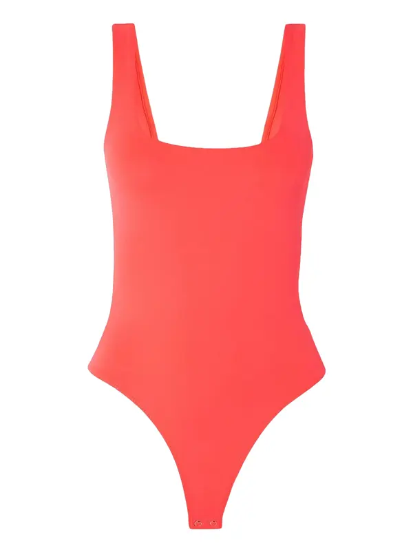 Good American Scuba Modern Stretch Thong Bodysuit - Coral