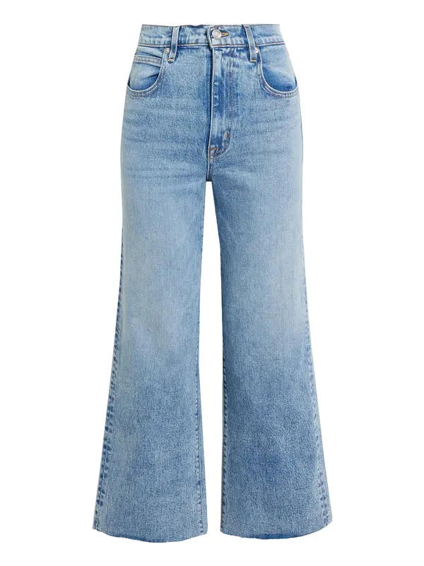 SLVRLAKE Grace Cropped Wide-leg Jeans - Light Denim