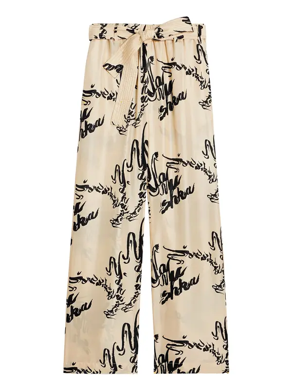 Nanushka Jarine Printed Wide-leg Pants - Cream