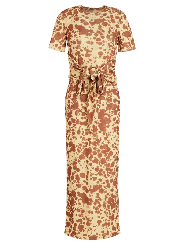 Nanushka Printed Jersey Midi Dress - Brown
