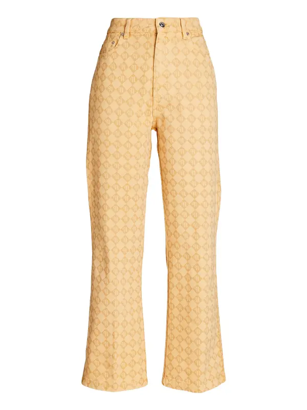 Nanushka Logo-print Kick-flare Jeans - Sand