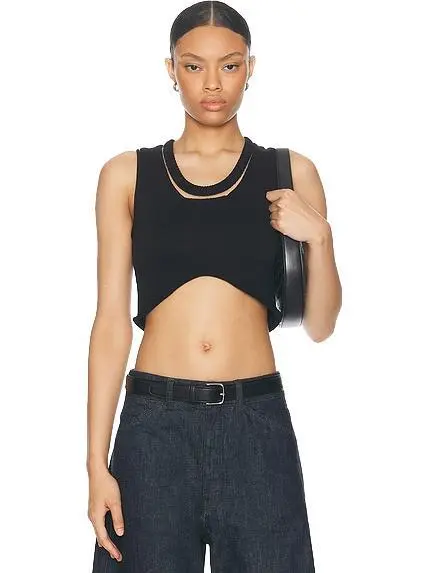 AISLING CAMPS Cropped Tank Top - Black