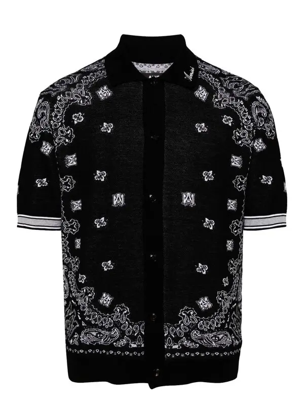 Amiri Bandana Polo - Black