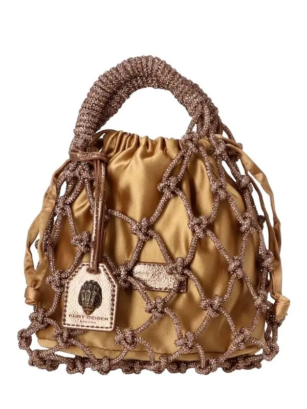 Kurt Geiger Rhinestone Macramé Tote - Brown