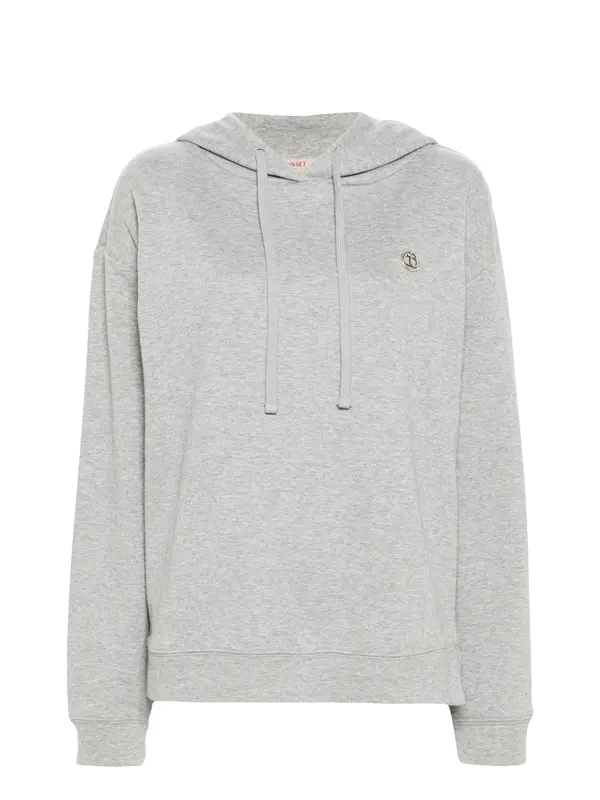 TWINSET Logo-plaque Hoodie - Grey