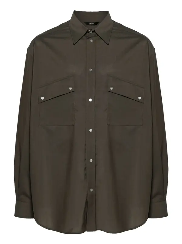 Fendi Pleat-detail Shirt - Green