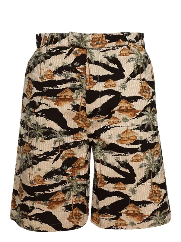 Amiri Repeat Palm Shorts - Brown