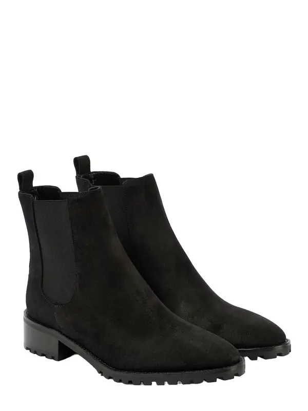 Manolo Blahnik Chelata Suede Chelsea Boots - Black