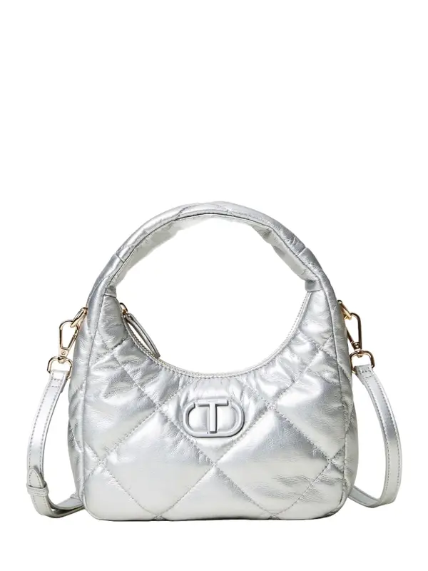 TWINSET Padded Quilted Tote Bag - Silver