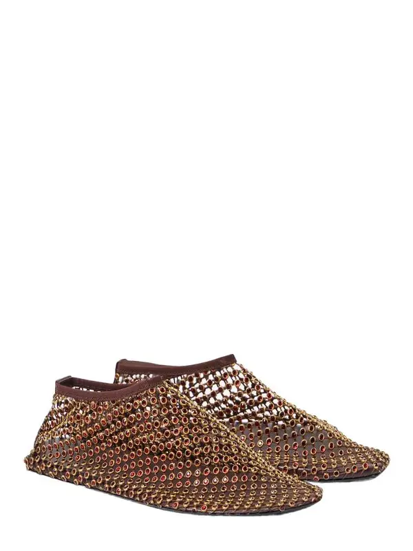 Christopher Esber Minette Crystal-embellished Ballet Flats - Brown
