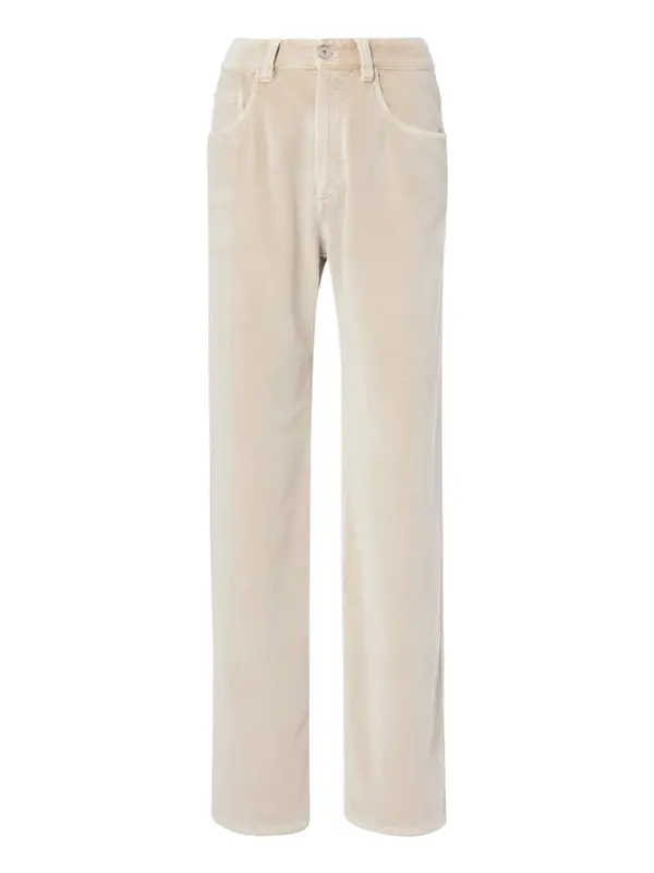 Brunello Cucinelli Wide-leg Cotton Pants - Beige