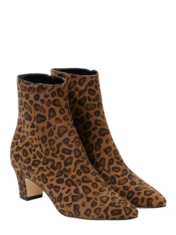 Manolo Blahnik Myconia 50 Leopard-print Suede Ankle Boots - Brown