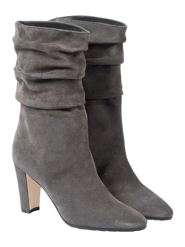 Manolo Blahnik Calasso Suede Ankle Boots - Grey