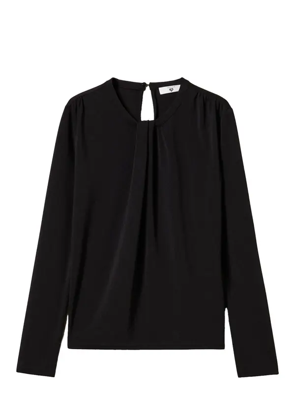 TWINSET Drape-detailing Jersey Blouse - Black