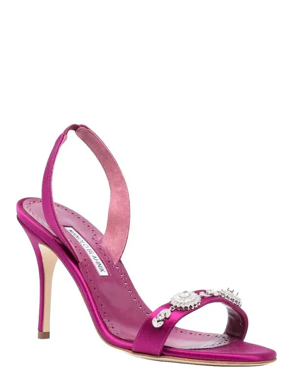 Manolo Blahnik Lamisan Slingback Sandals - Pink