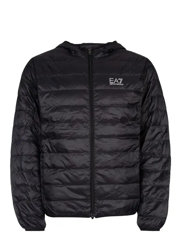 Emporio Armani Logo-print Padded Jacket - Black