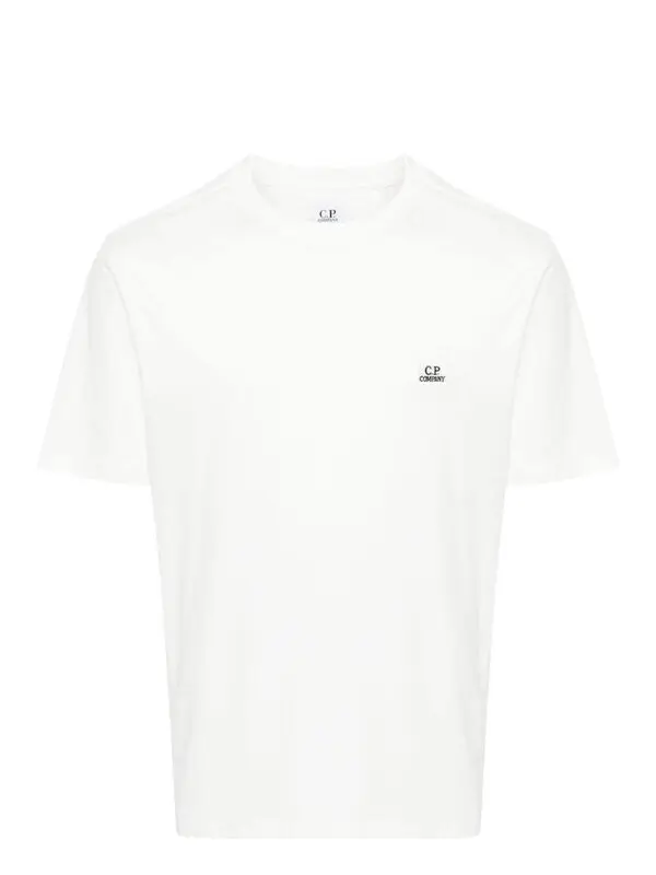 C.P. COMPANY Logo-embroidered T-shirt - White