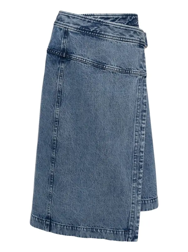 3.1 Phillip Lim Wrap-front Denim Skirt - Blue