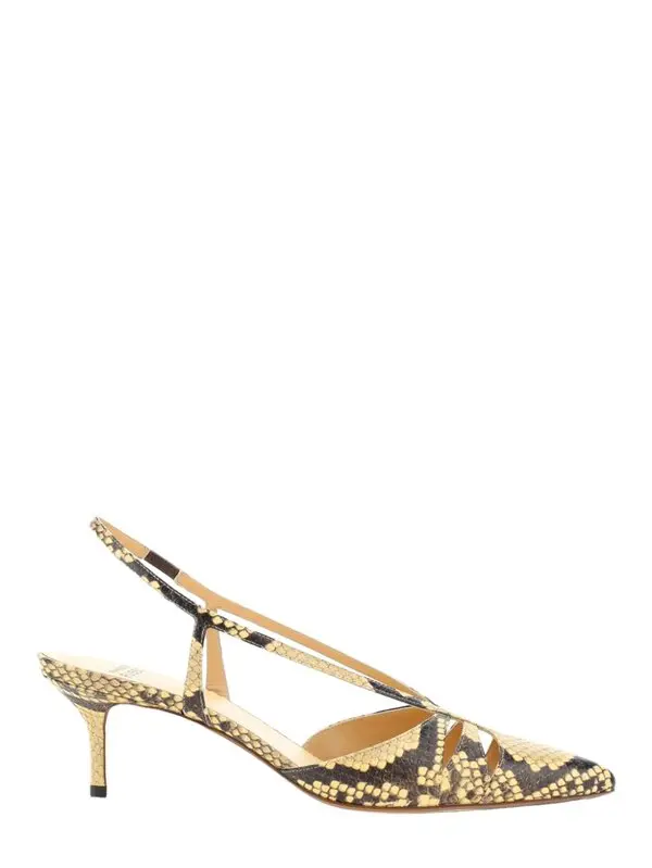 FRANCESCO RUSSO Snakeskin-print Slingback Pumps - Neutrals