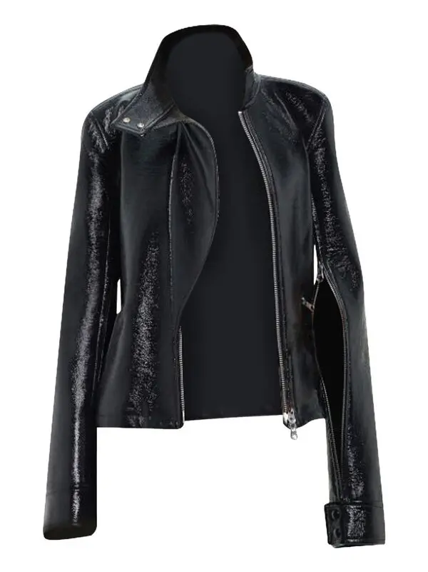 COURREGES Motorcycle Vinyl Jacket - Black