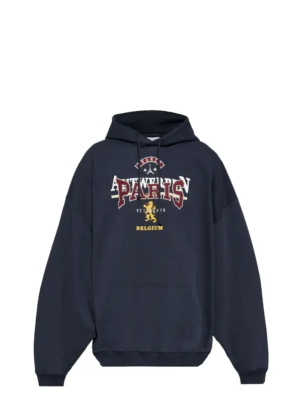Vetements Logo-embroidered Hoodie - Blue